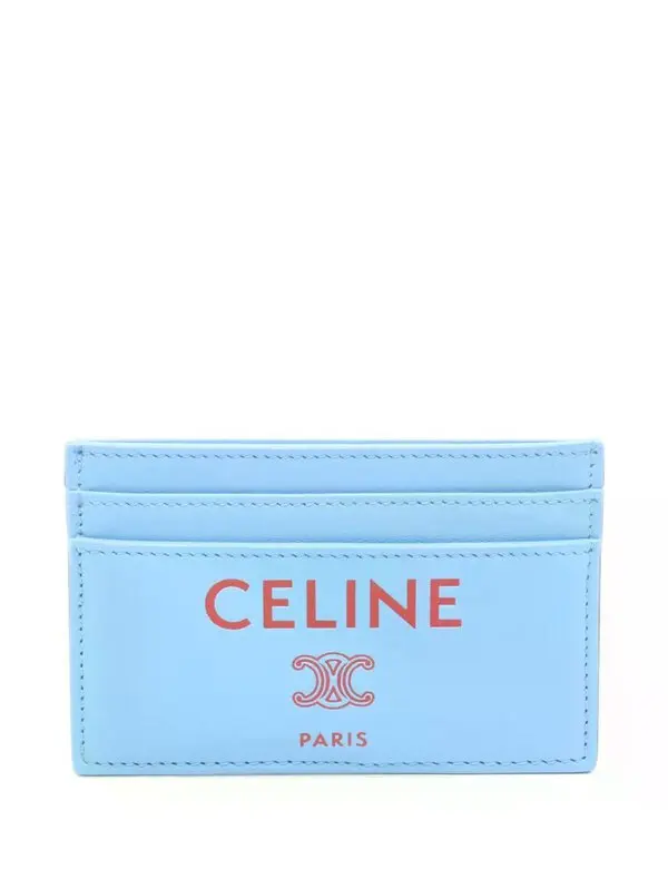 Celine 2020s Medium Triomphe Logo Cardholder - Blue
