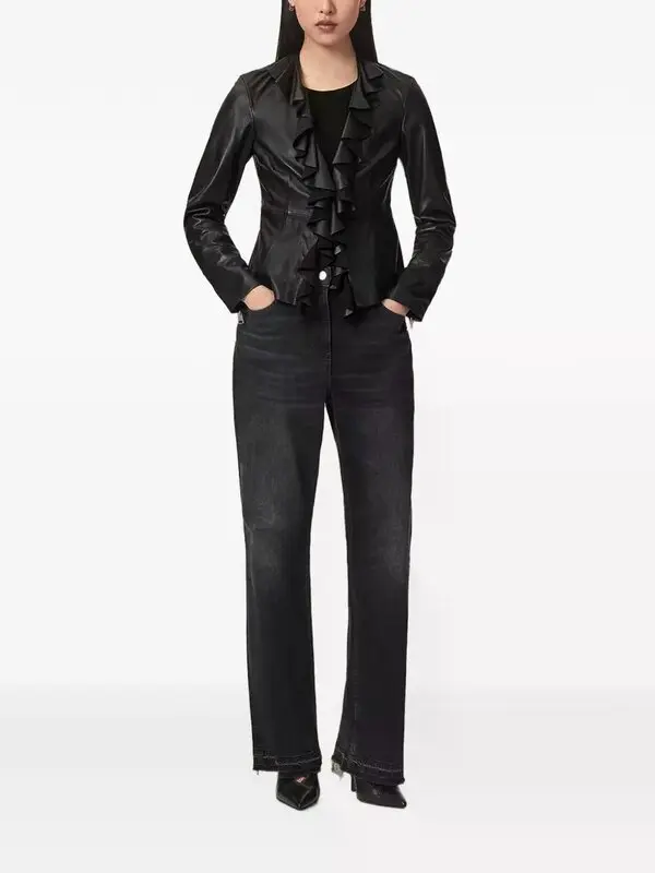ALLSAINTS Luana Ruffled Leather Jacket