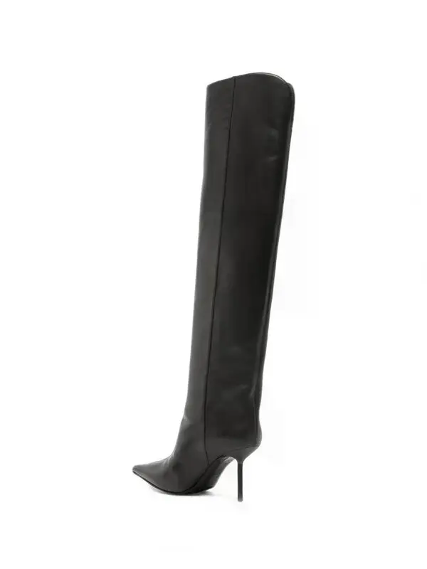 LE SILLA Pointed-toe Leather Boots