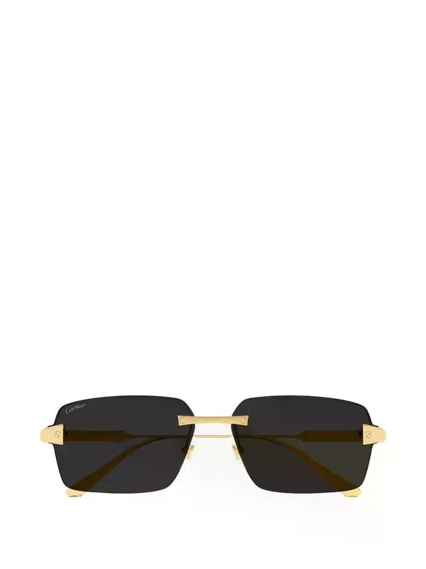Cartier Santos De Rimless Sunglasses - Gold