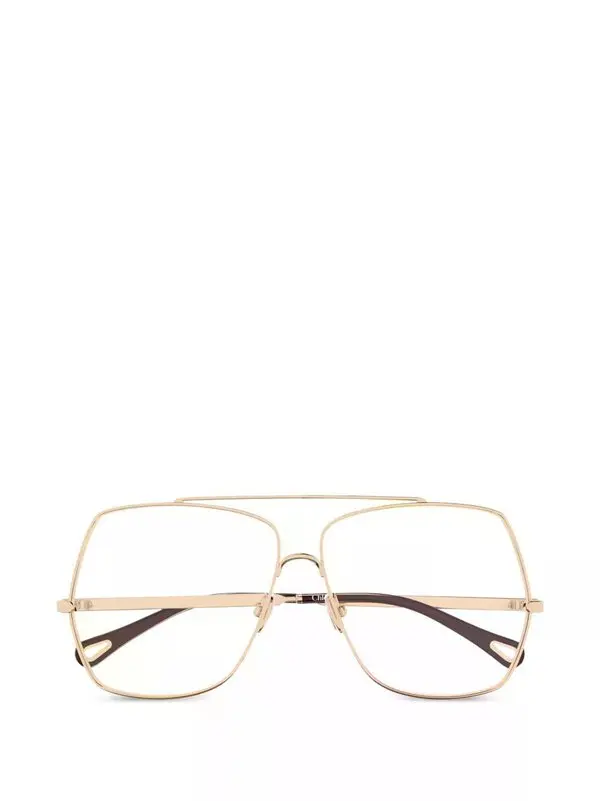 Chloé Aly Geometric-frame Glasses - Gold