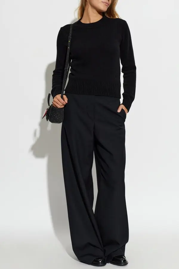 AMI Paris Cashmere Sweater With Embroidered Logo