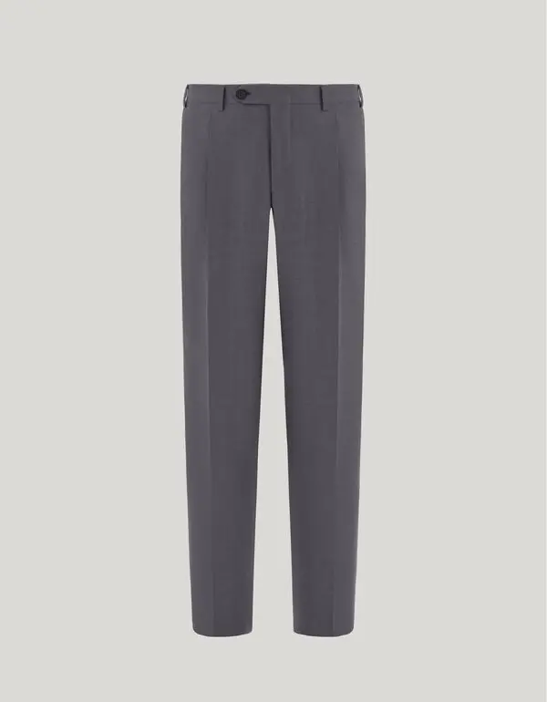 Canali Light Gray Impeccabile 150's Wool Regular-fit Pants