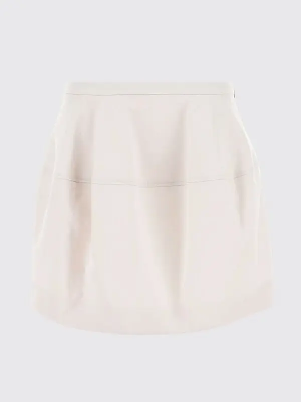 Loewe A-line High-waisted Cotton And Silk Mini Skirt With Side Zip - Cream