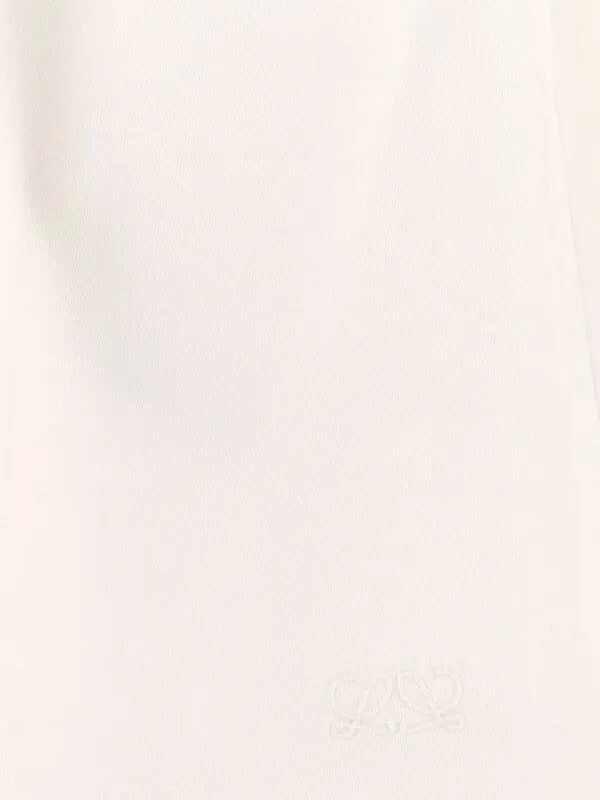 Loewe A-line High-waisted Cotton And Silk Mini Skirt With Side Zip - Cream