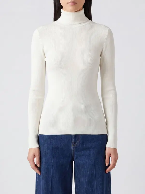 Max Mara Ribbed Wool Slim Fit Turtleneck Jumper