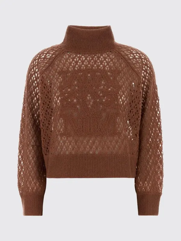 Max Mara Openwork Cashmere And Silk Turtleneck Jumper With Dropped Shoulders - Pink