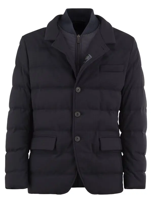 FAY Stretch Nylon Down Blazer - Blue