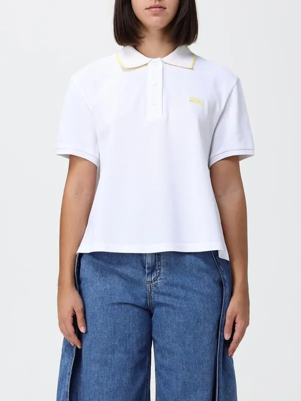 Loewe Cotton Polo Shirt With Contrast Trim And Logo - White