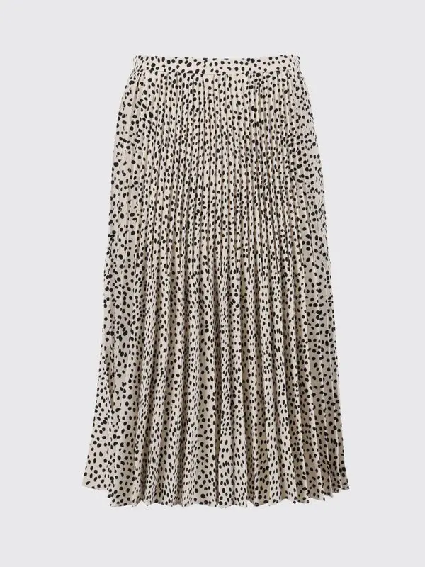 Max Mara Printed Crepe Pleated Skirt - Multicolor