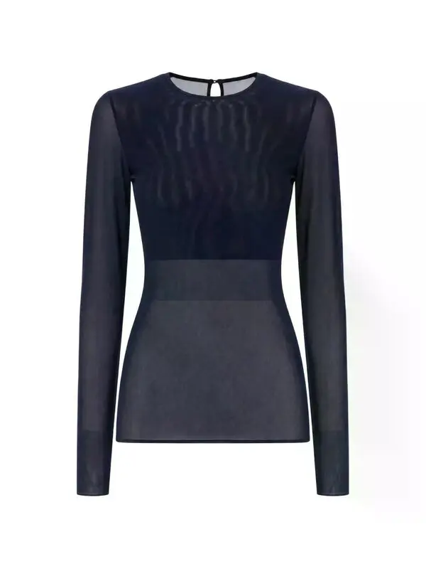 CO.GO Sheer Long-sleeve T-shirt - Blue