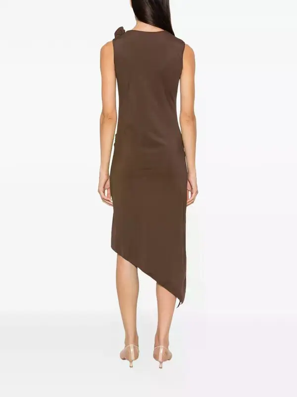 Coperni Flower-detail Asymmetric Midi Dress