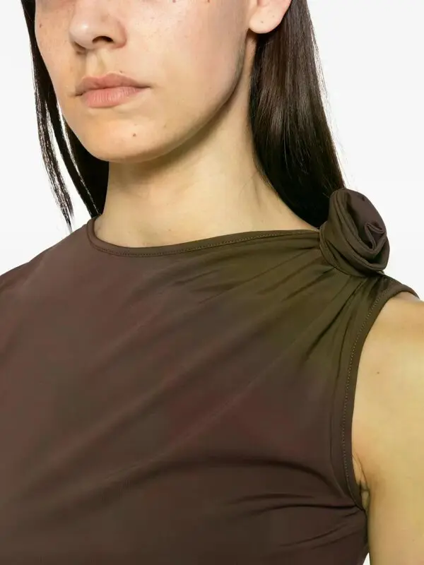 Coperni Flower-detail Asymmetric Midi Dress
