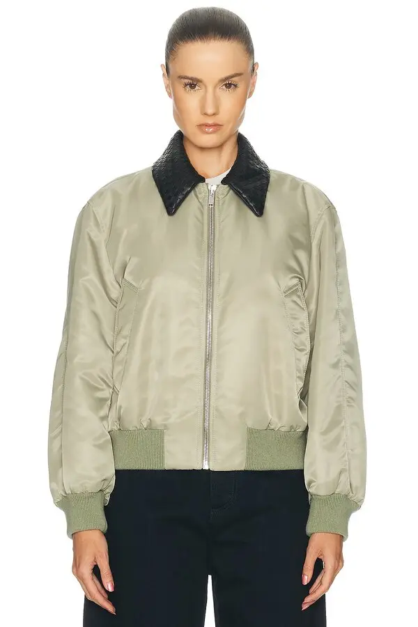 Bottega Veneta Blouson Jacket In Sage - Tarragon