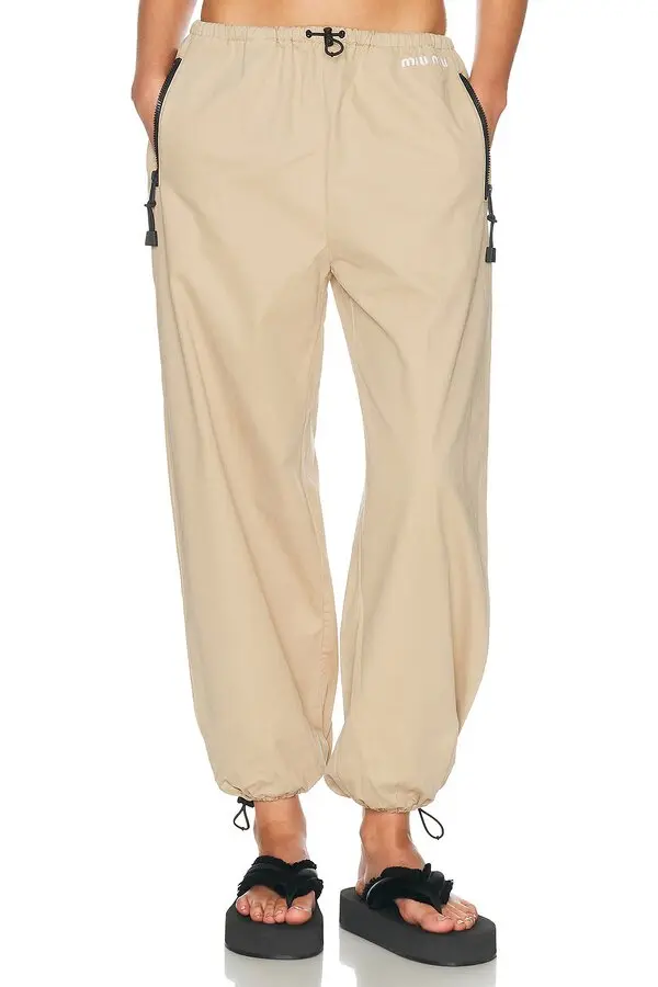 Miu Miu Gabardine Old Pant In Beige - Corda