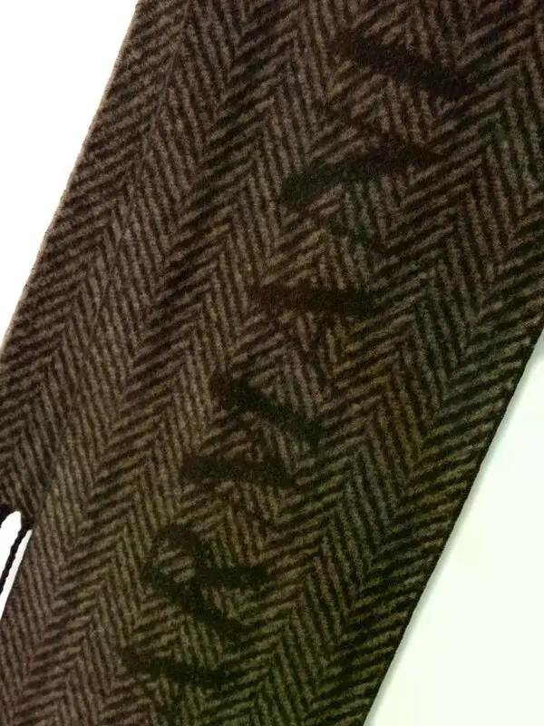 Armani Exchange Herringbone-pattern Logo-print Scarf