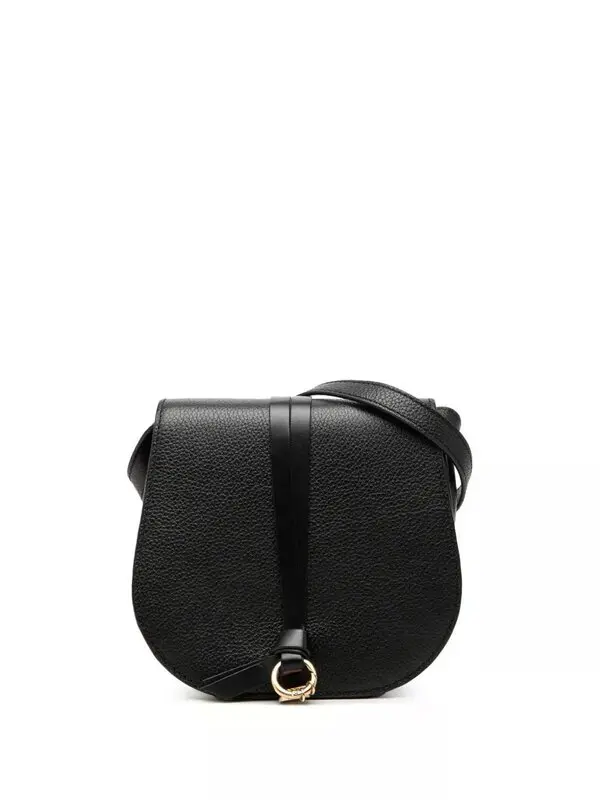 Chloé 2000-2026 Mini Grained Calfskin Alphabet Saddle Crossbody Bag
