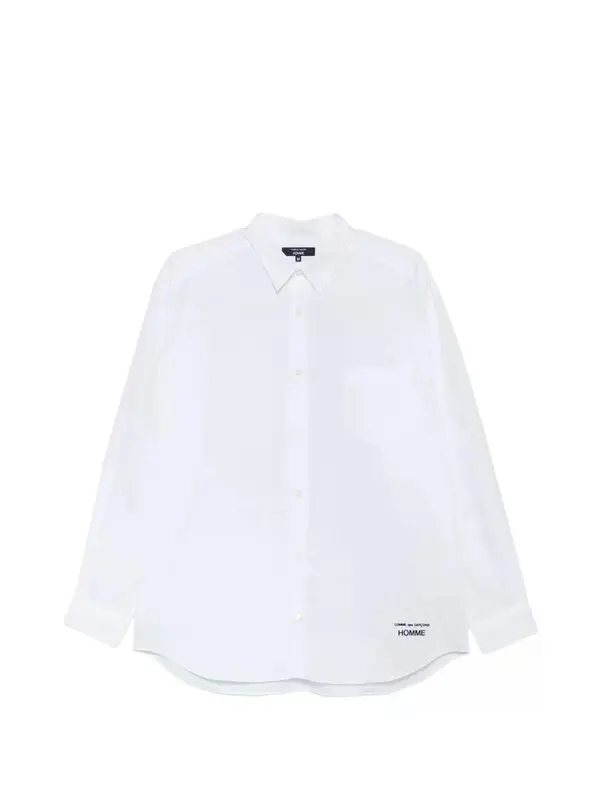 Comme Des Garçons Logo-embroidered Cotton Shirt - White