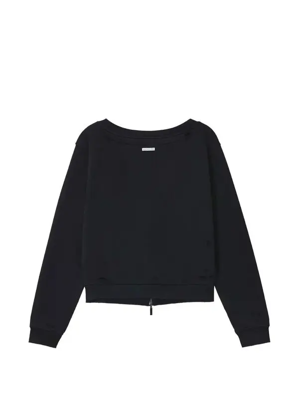 Izzue Distressed Heart-patch Zip-up Sweatshirt
