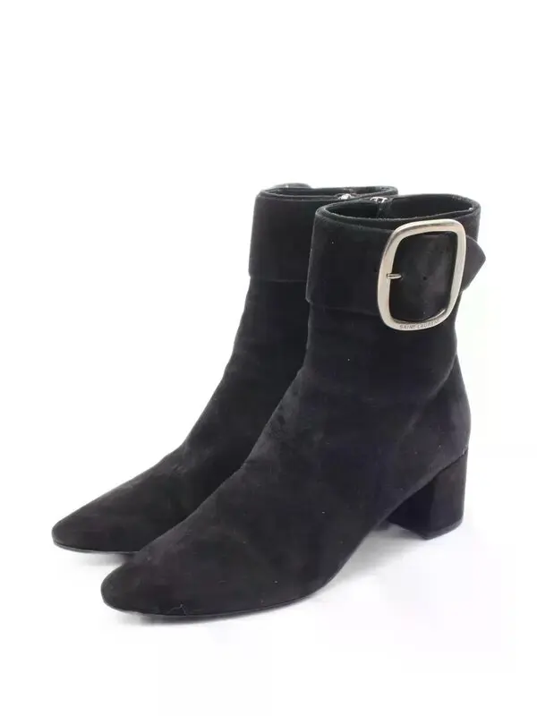 Saint Laurent 2000s Buckled Suede Ankle Boots