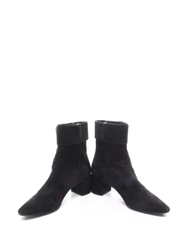 Saint Laurent 2000s Buckled Suede Ankle Boots