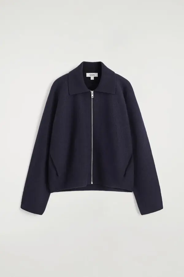 Cos Sculpted Merino Wool Zip-up Jacket
