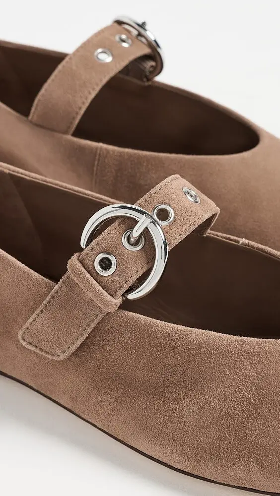 REFORMATION Bethany Ballet Flats - Farro Suede