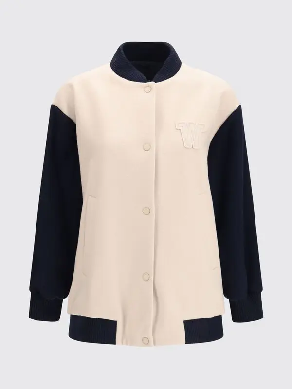 Max Mara Wool Blend Varsity Jacket - White
