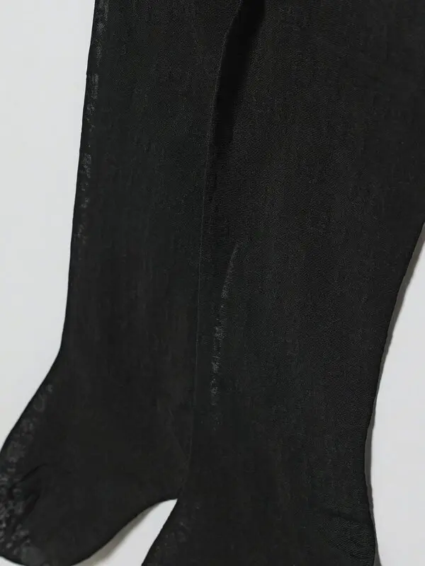 Gucci All-over Gg Monogram Tights In A Stretch Cotton Blend