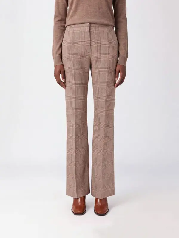 Max Mara Prince Of Wales Check Wide-leg Trousers In Virgin Wool