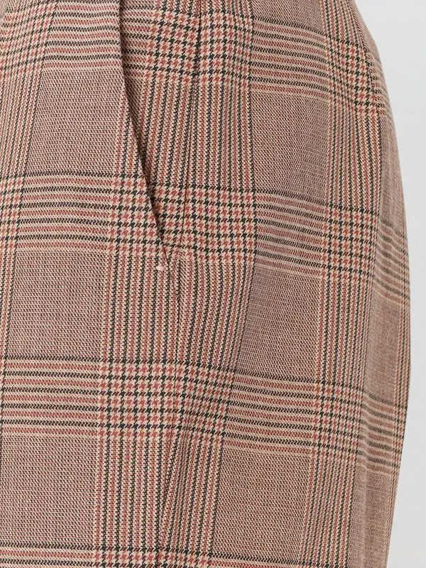 Max Mara Prince Of Wales Check Wide-leg Trousers In Virgin Wool