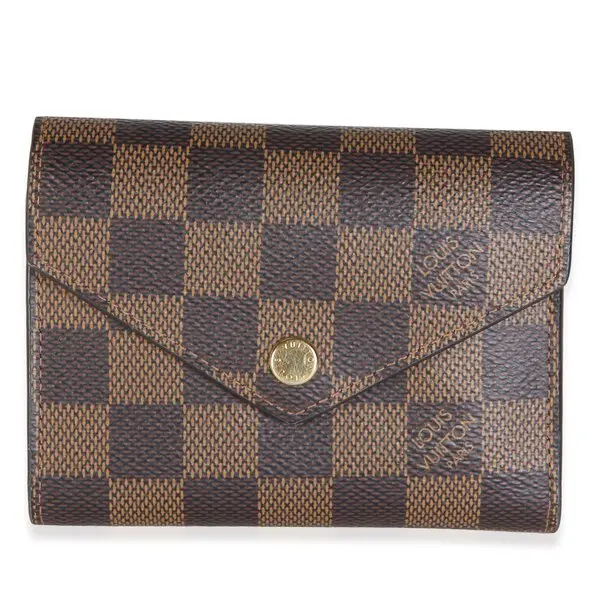 LOUIS VUITTON Rouge Damier Ebene Canvas Victorine Wallet - Brown
