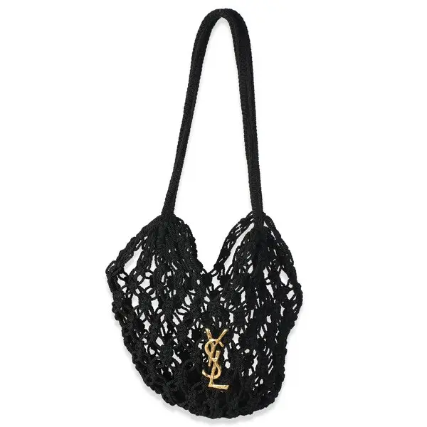 Saint Laurent Crochet Shopping Bag - Black