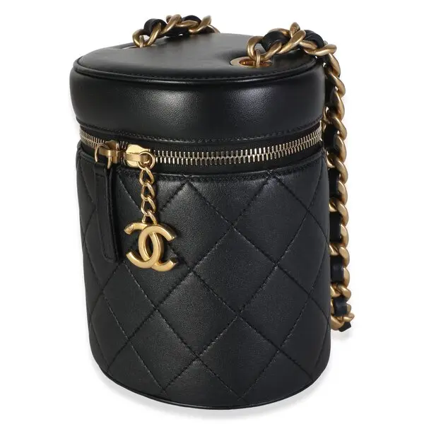 Chanel Quilted Lambskin Side Note Vanity Case
