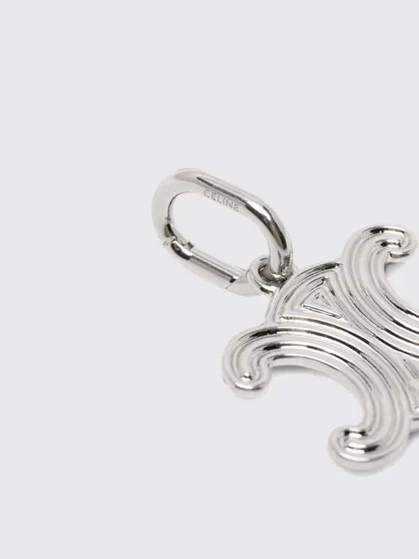 Celine Triomphe Monogram Pendant In Two-tone And Finish Brass - Silver