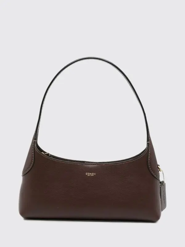COACH Brooklyn Shoulder Bag In Natural Grain Leather With Charm And Zip Closure