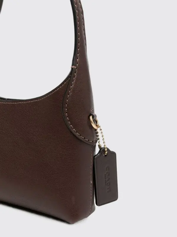 COACH Brooklyn Shoulder Bag In Natural Grain Leather With Charm And Zip Closure