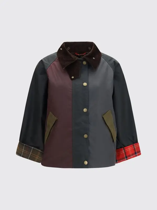 Barbour Patchwork Transport Waxed Cotton Jacket With Velvet Collar