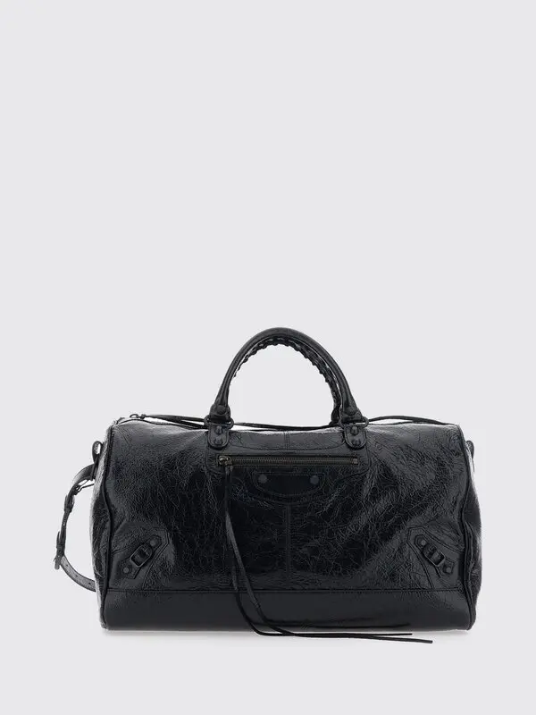 Balenciaga Le City Studded Lambskin Leather Travel Bag - Black