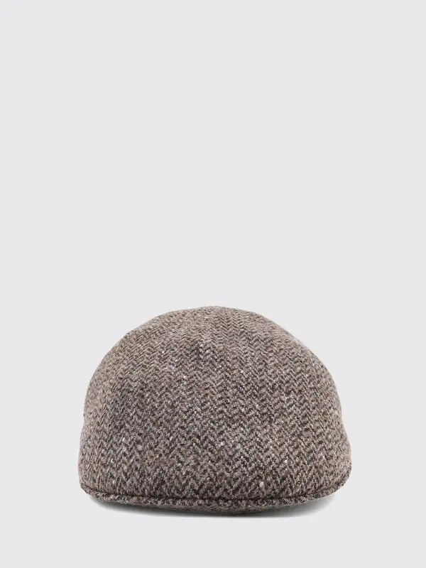 Brunello Cucinelli Chevron Virgin Wool Beret With Visor