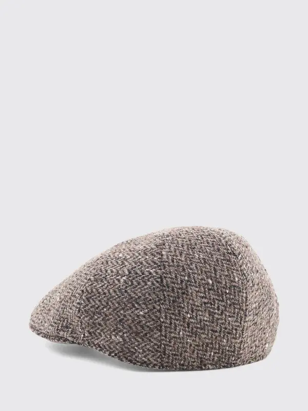 Brunello Cucinelli Chevron Virgin Wool Beret With Visor