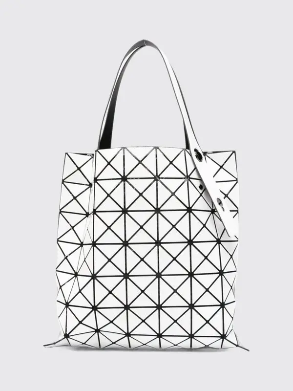Issey Miyake Geometric Panel Tote Bag With Adjustable Handles - White