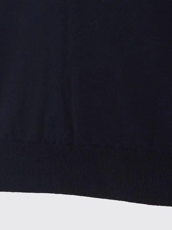 Premiata Crewneck Jumper In Pure Merino Wool With Ribbed Trims - Blue