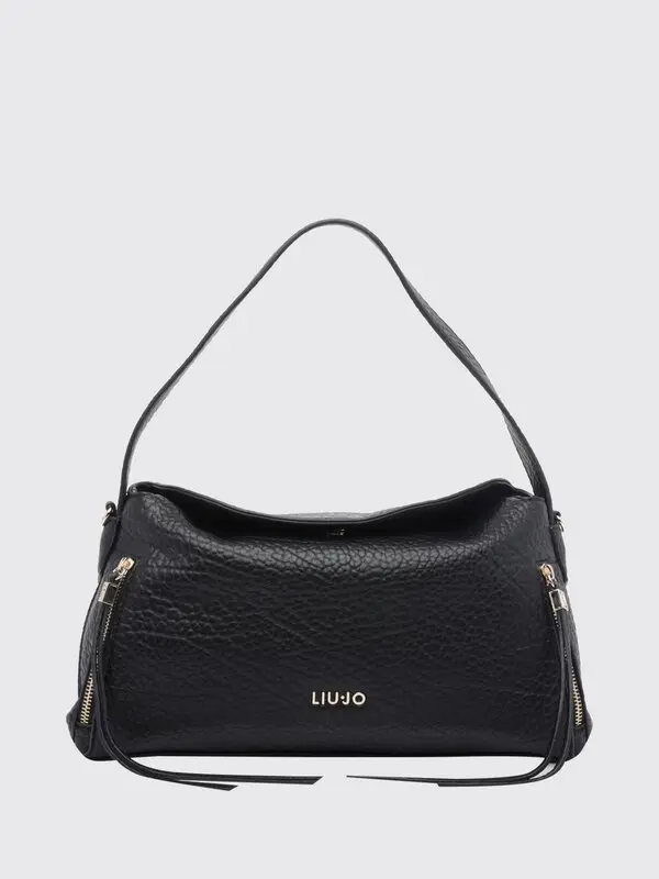 Liu Jo Grained Faux Leather Hobo Bag With Handle And Removable Strap - Black