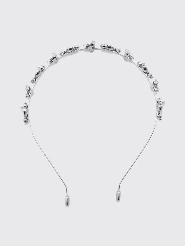 SELF-PORTRAIT Rigid Metal Headband With Crystal Embellishment - Silver