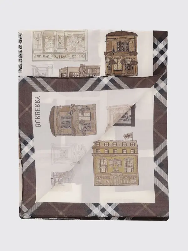 Burberry Square Vintage Check Print Scarf In Mulberry Silk Twill