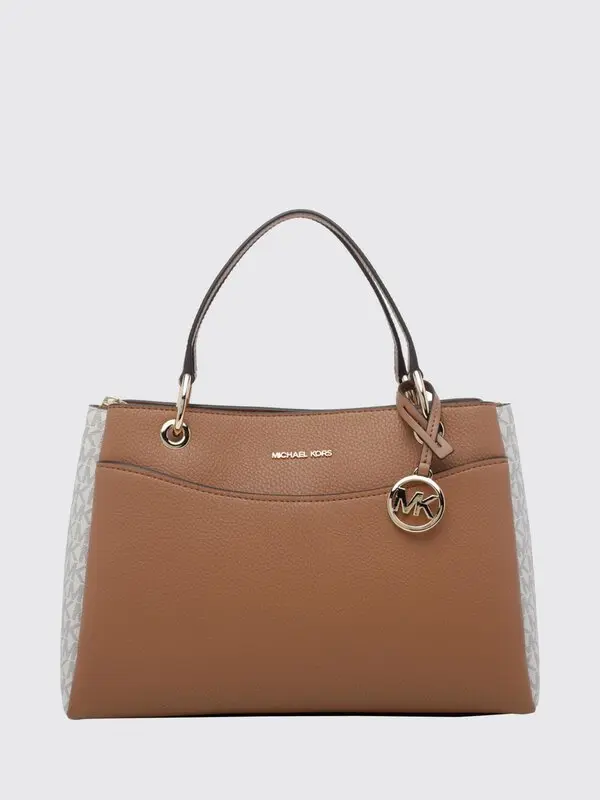 Michael Kors May Monogram Canvas And Leather Handbag With Removable Strap - Earth