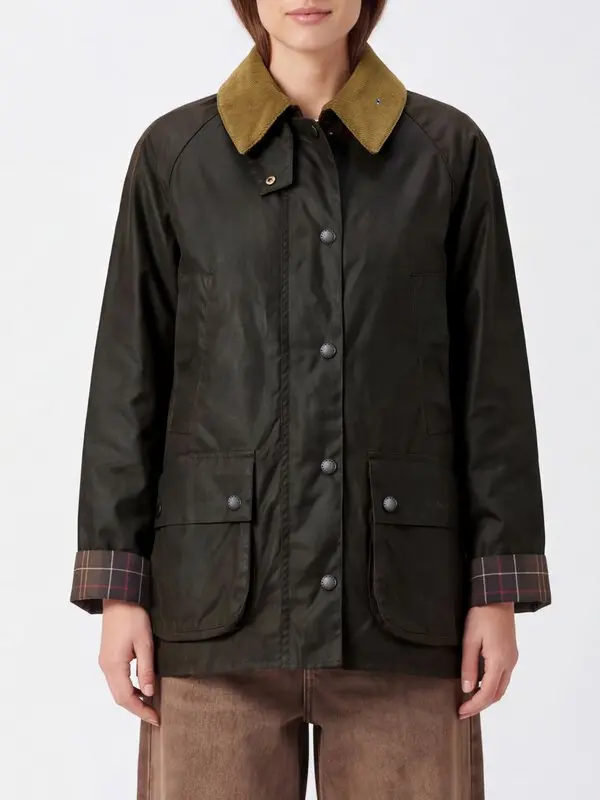 Barbour Bedale Waxed Cotton Jacket With Ribbed Velvet Collar