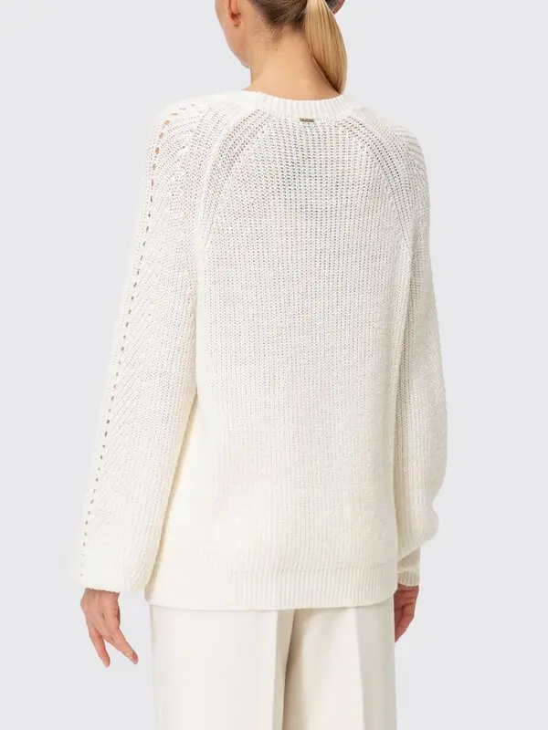 TWINSET V-neck Wool Blend Cardigan With Flower Application