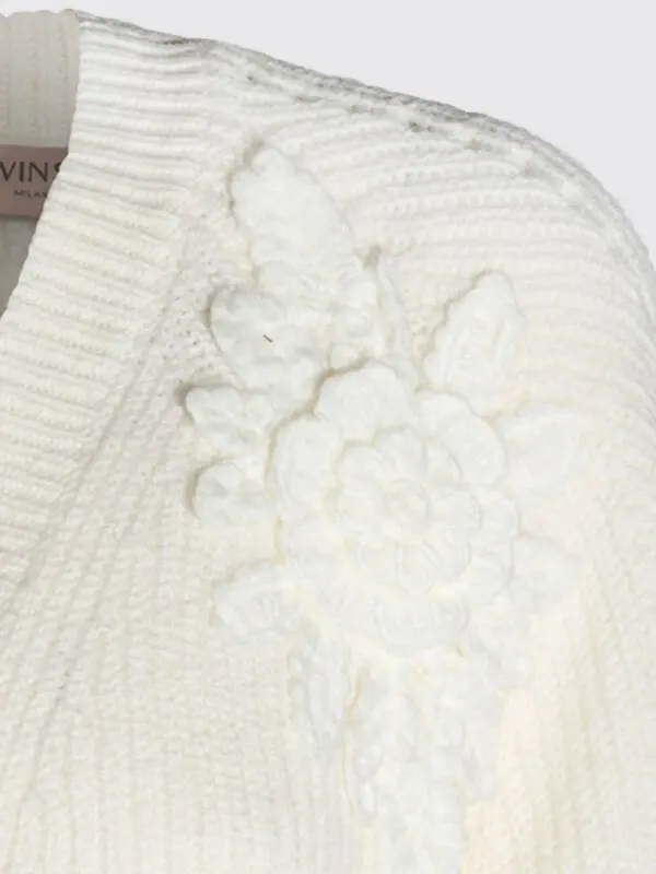 TWINSET V-neck Wool Blend Cardigan With Flower Application